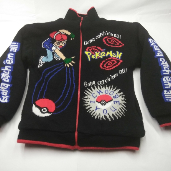 Pokemon | Jackets & Coats | Vintage Rare Pokemon Knit Crochet Style ...